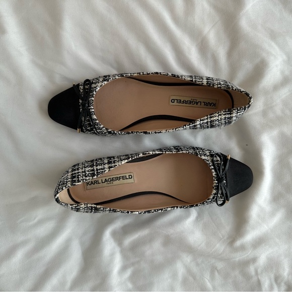 Karl Lagerfeld | Shoes | Karl Lagerfeld Tweed Flats | Poshmark